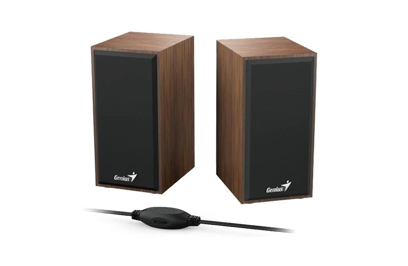 Genius SP-HF180 USB Wooden Stereo Speakers – CRM Technology Pty Ltd